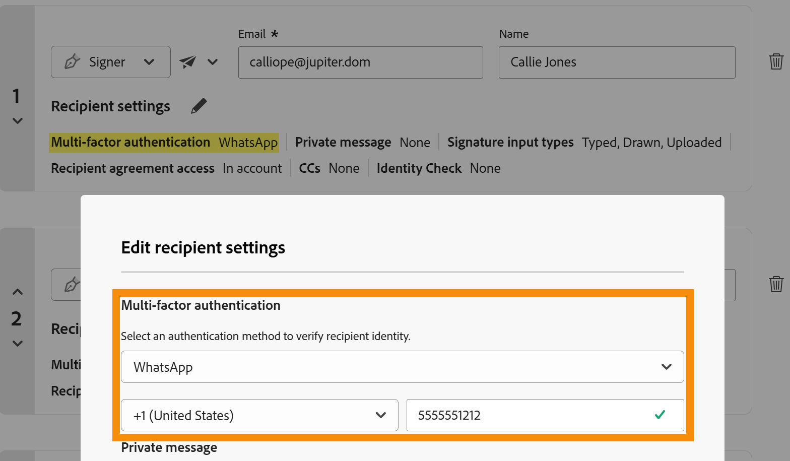 Authentification par WhatsApp